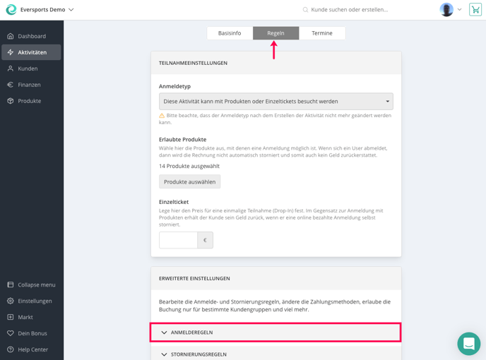 Aktivierung der EGYM Wellpass® Schnittstelle